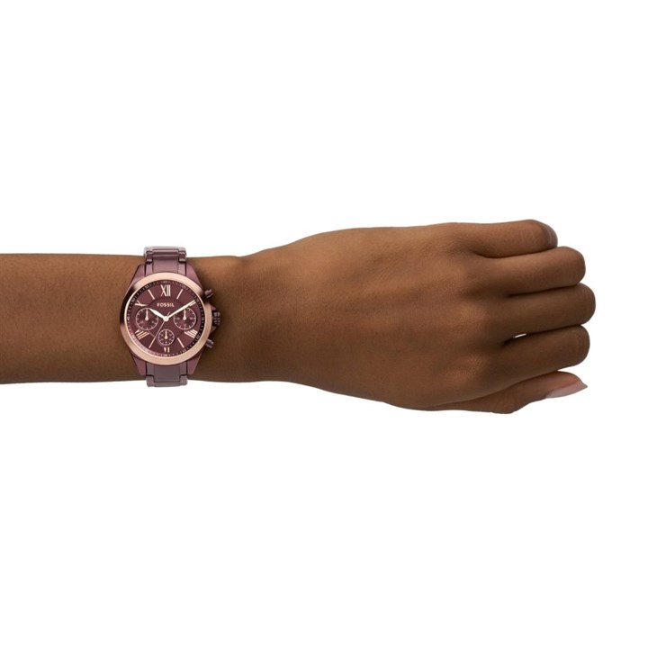 Fossil BQ3281 Modern Courier Chronograph Burgundy Bracelet Watch ...