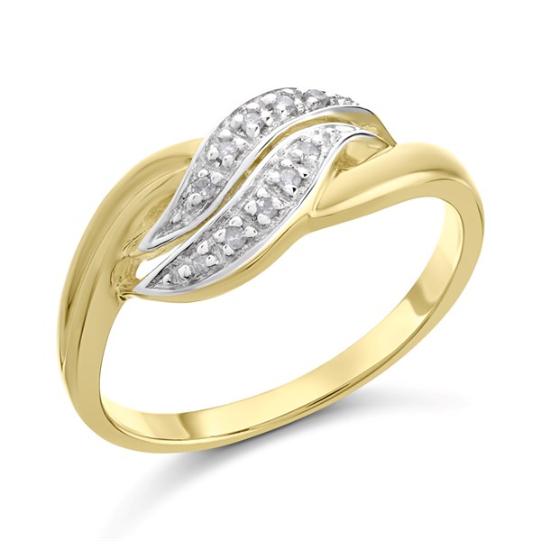 9ct Gold Diamond Curve Ring - D61161 | Chapelle Jewellers