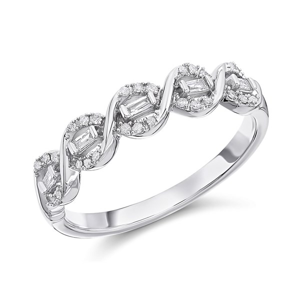 9ct White Gold Diamond Weave Ring - 10pts - D71183 | Chapelle Jewellers