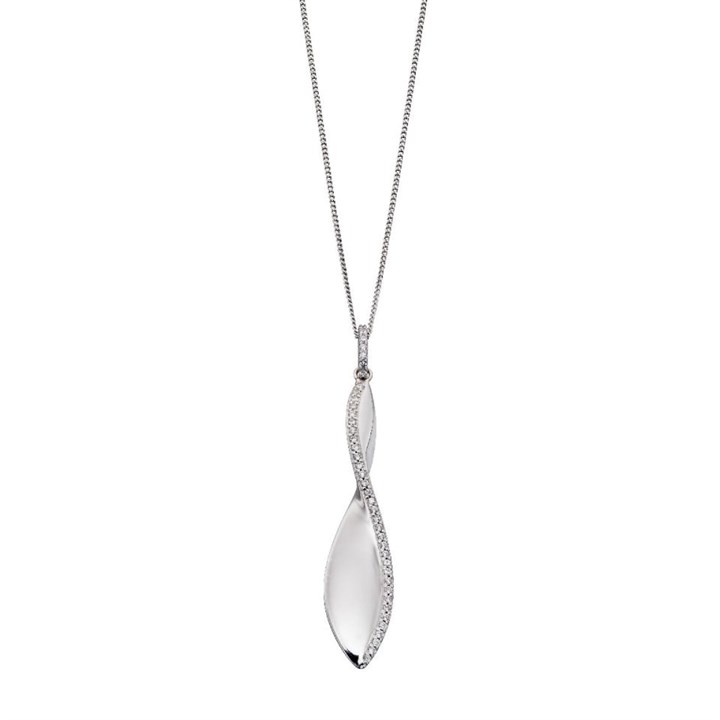 Fiorelli Silver Cubic Zirconia Twist Drop Necklace - F66160 | Chapelle ...