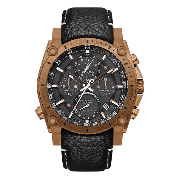 Bulova Icon 97B188 Precisionist Chronograph Leather Strap Watch ...