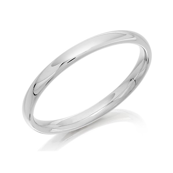 9ct White Gold D Shaped Wedding Ring - 2mm - X20116 | Chapelle Jewellers