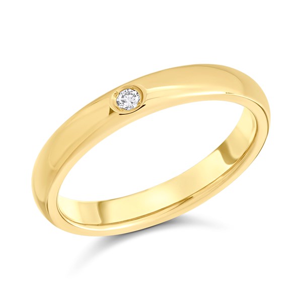 9ct Gold Diamond Set Court Wedding Ring - 3mm - X20194 | Chapelle Jewellers