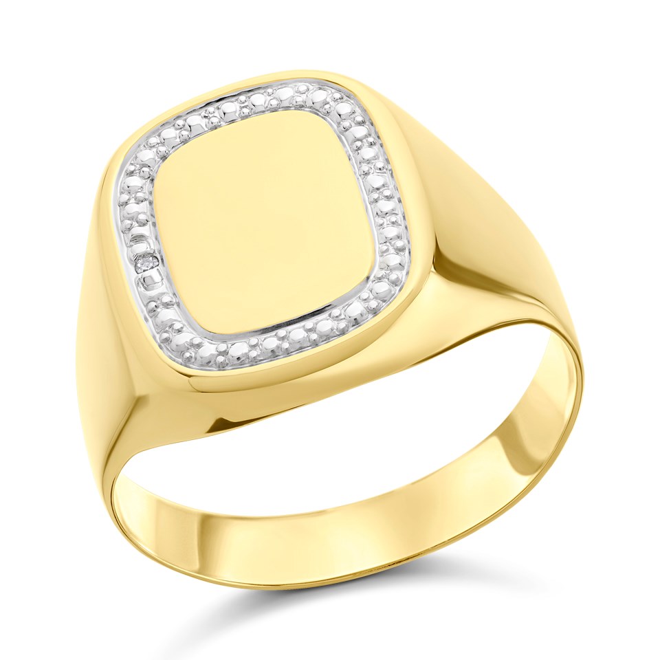9ct Gold Diamond Signet Ring - R3358-P | Chapelle Jewellers 9ct Gold Diamond Signet Ring - R3358-P | Chapelle Jewellers